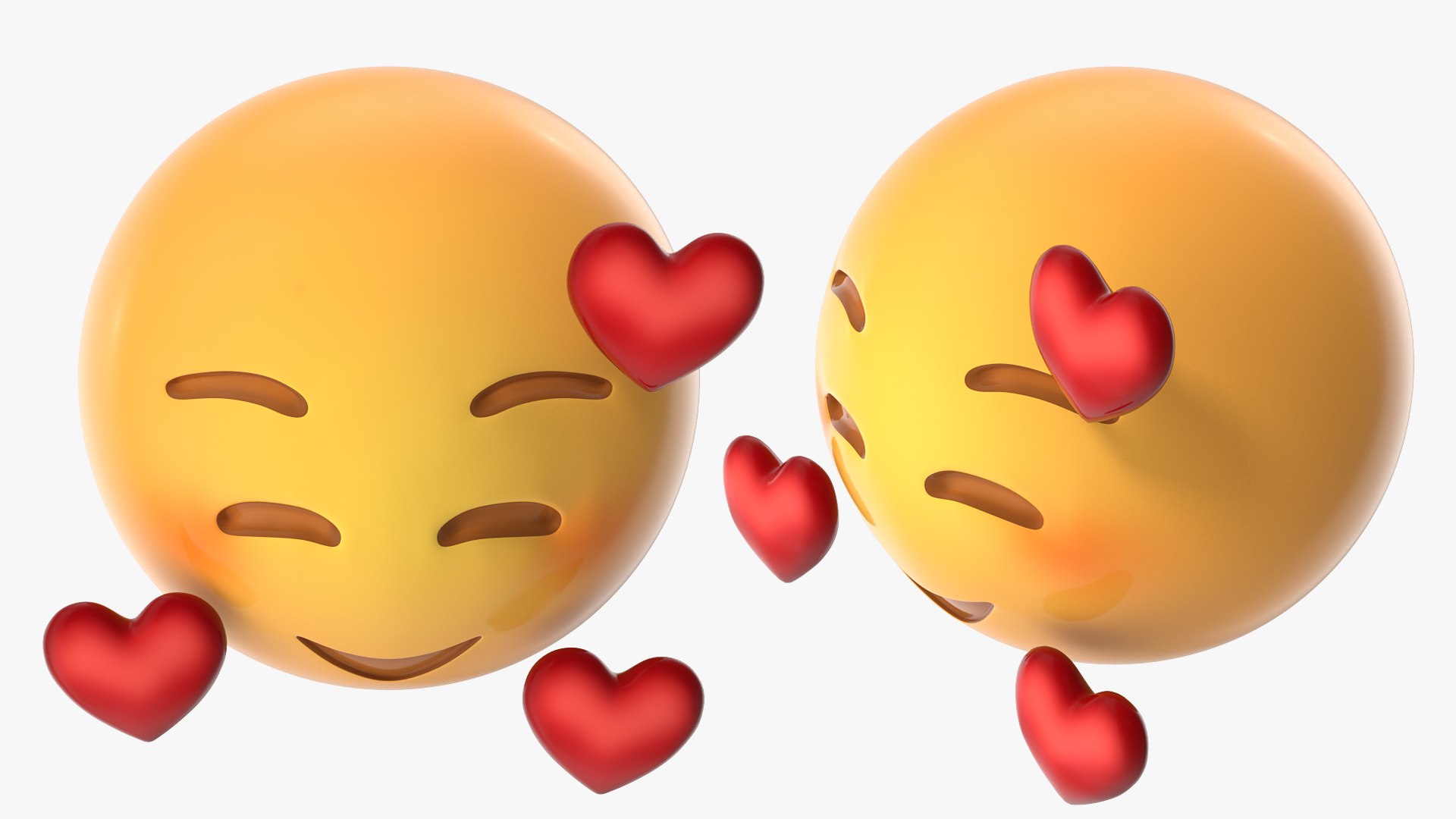 3D Smile Emoji Hearts - TurboSquid 1534685
