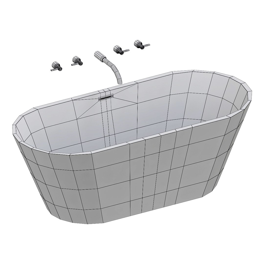 Freestanding Soaking Acrylic 3D Model - TurboSquid 2009146