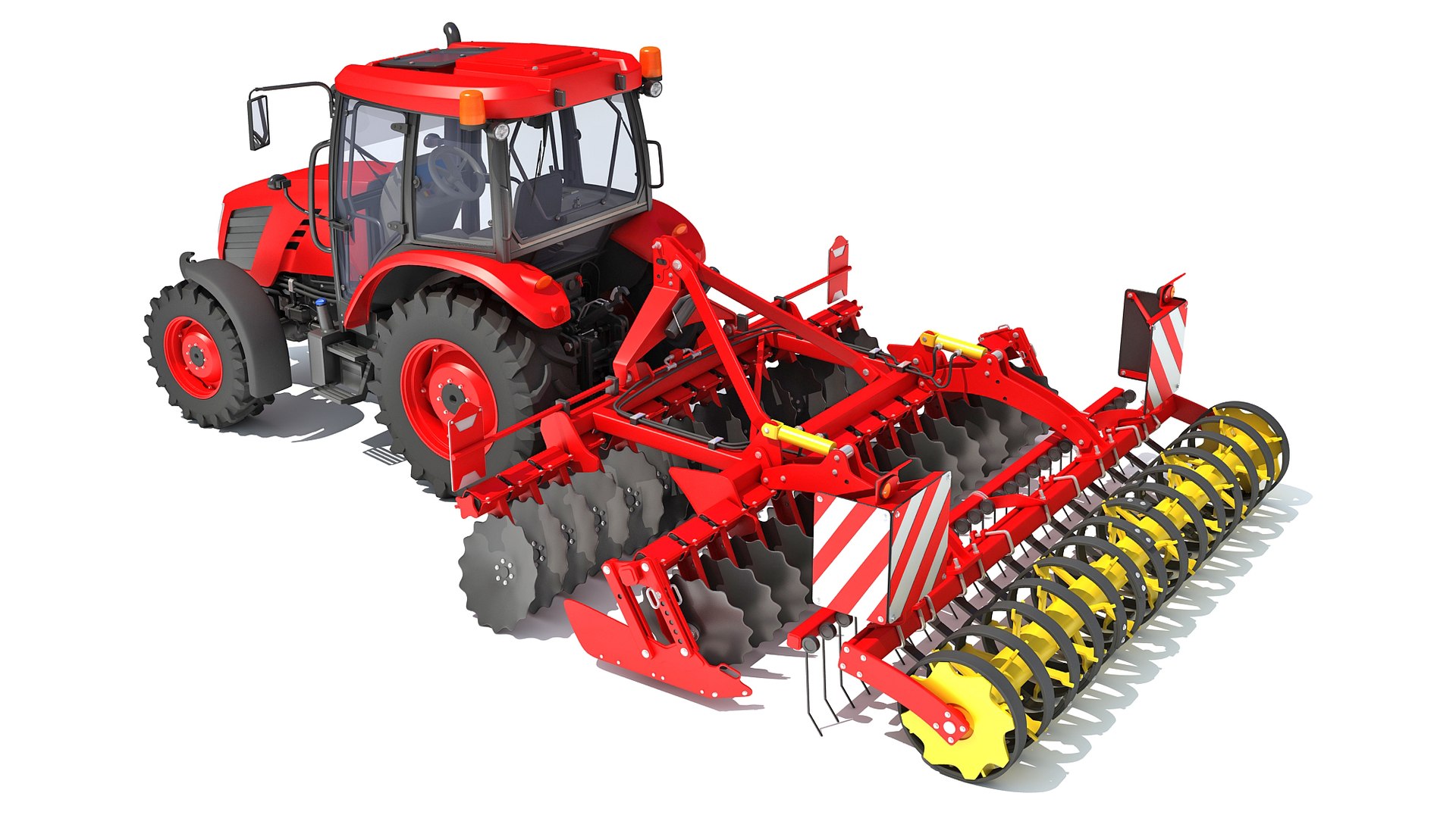 Tractor compact disc harrow 3D - TurboSquid 1701187