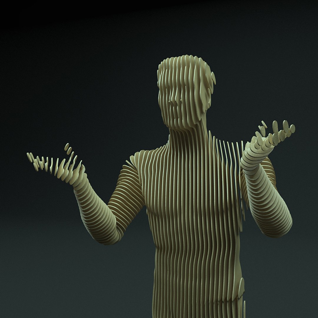 3d Model Contour Man Rigged
