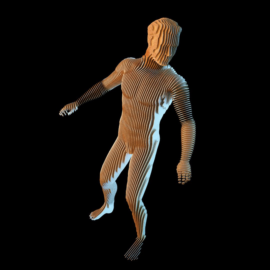 3d Model Contour Man Rigged