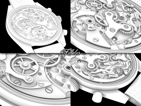 3d watch mechanisms model