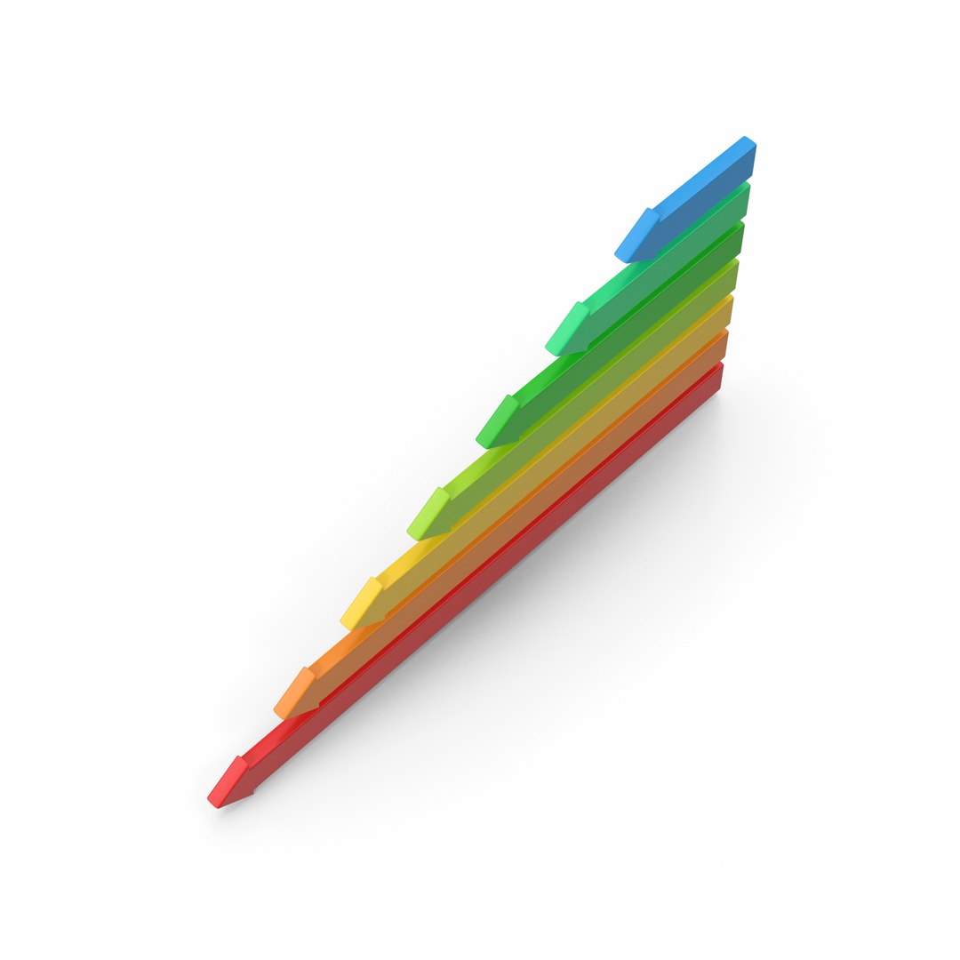 3D Arrows Graph Chart Model - TurboSquid 2315339