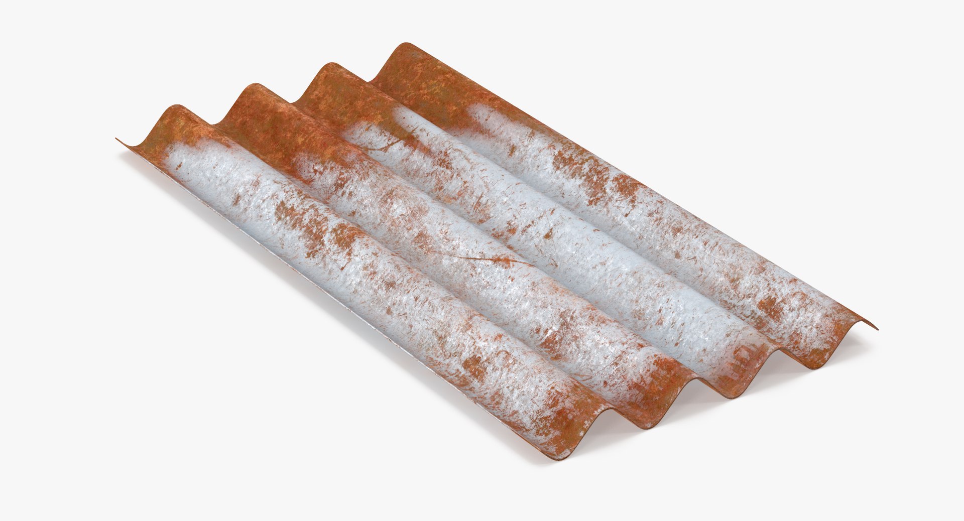 3d Corrugated Metal Sheets Rusted