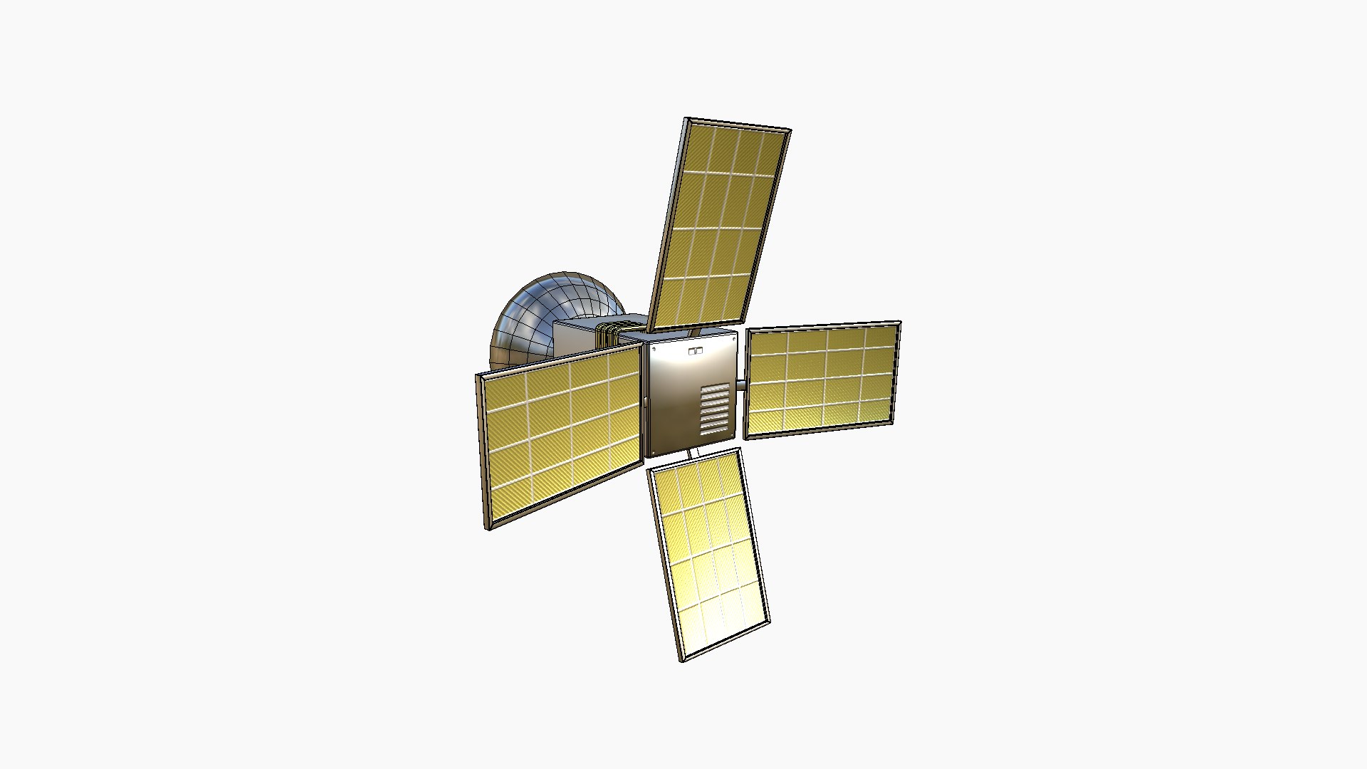 Satellite G02 White Gold - SciFi Space Design 3D Model - TurboSquid 2226321