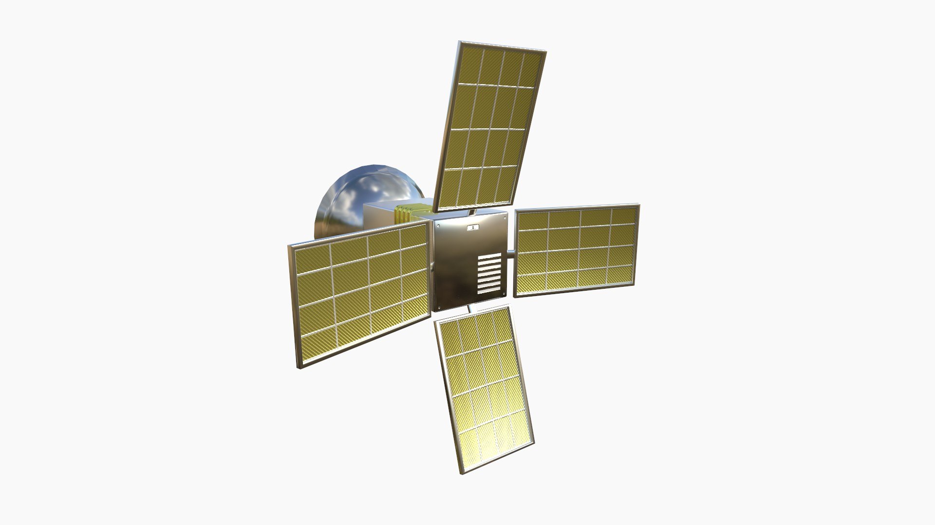 Satellite G02 White Gold - SciFi Space Design 3D Model - TurboSquid 2226321