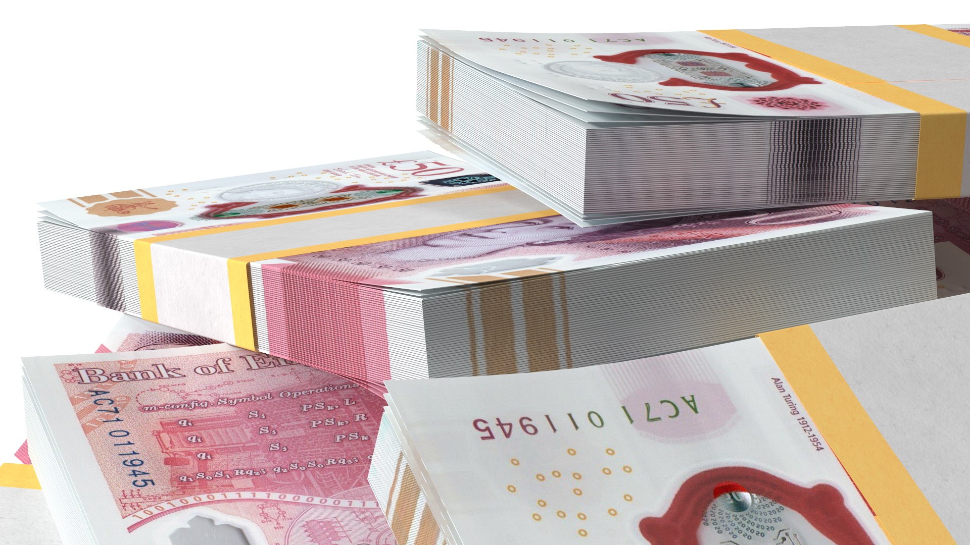 3D model Cash Pile 50 Pounds - TurboSquid 2149936