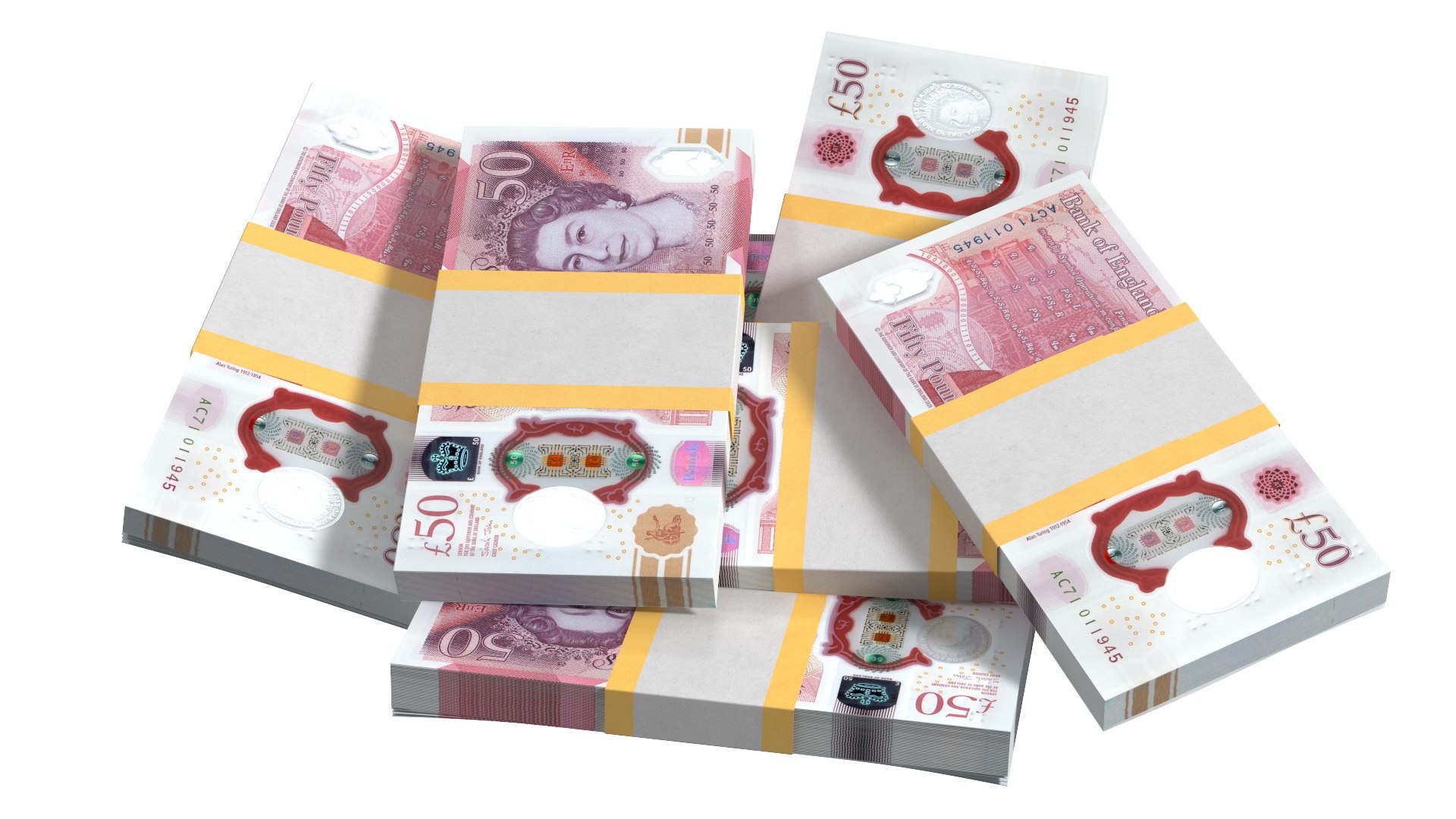 3D model Cash Pile 50 Pounds - TurboSquid 2149936