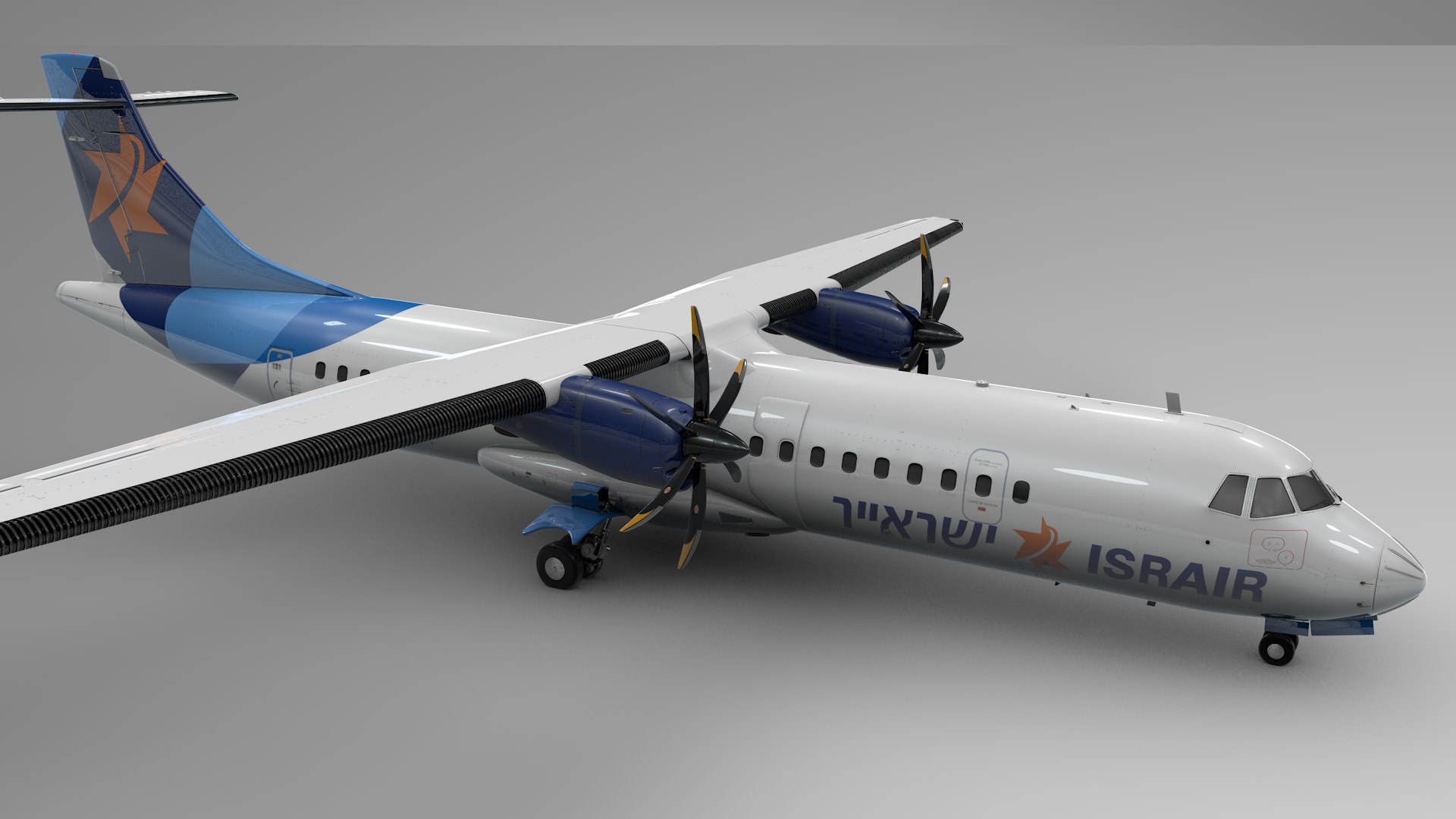 3D Model ATR 72 ISRAIR Airlines L1883 - TurboSquid 2001738