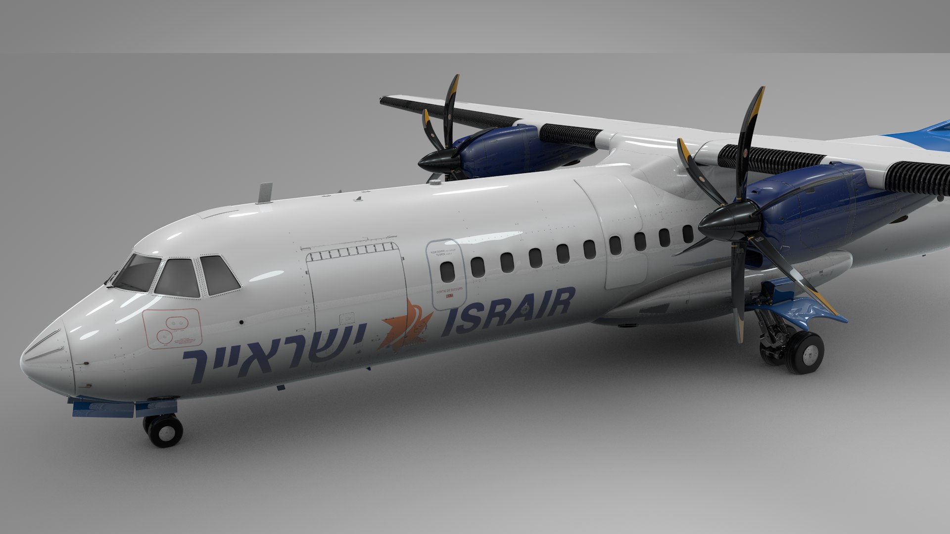 3D Model ATR 72 ISRAIR Airlines L1883 - TurboSquid 2001738