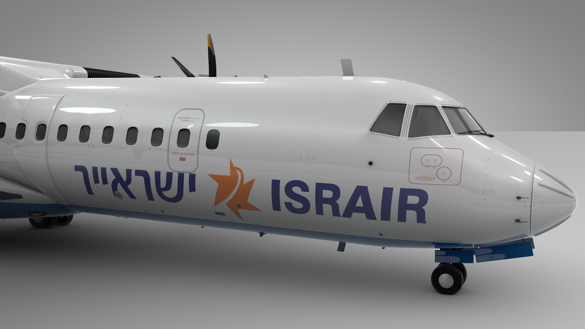 3D Model ATR 72 ISRAIR Airlines L1883 - TurboSquid 2001738