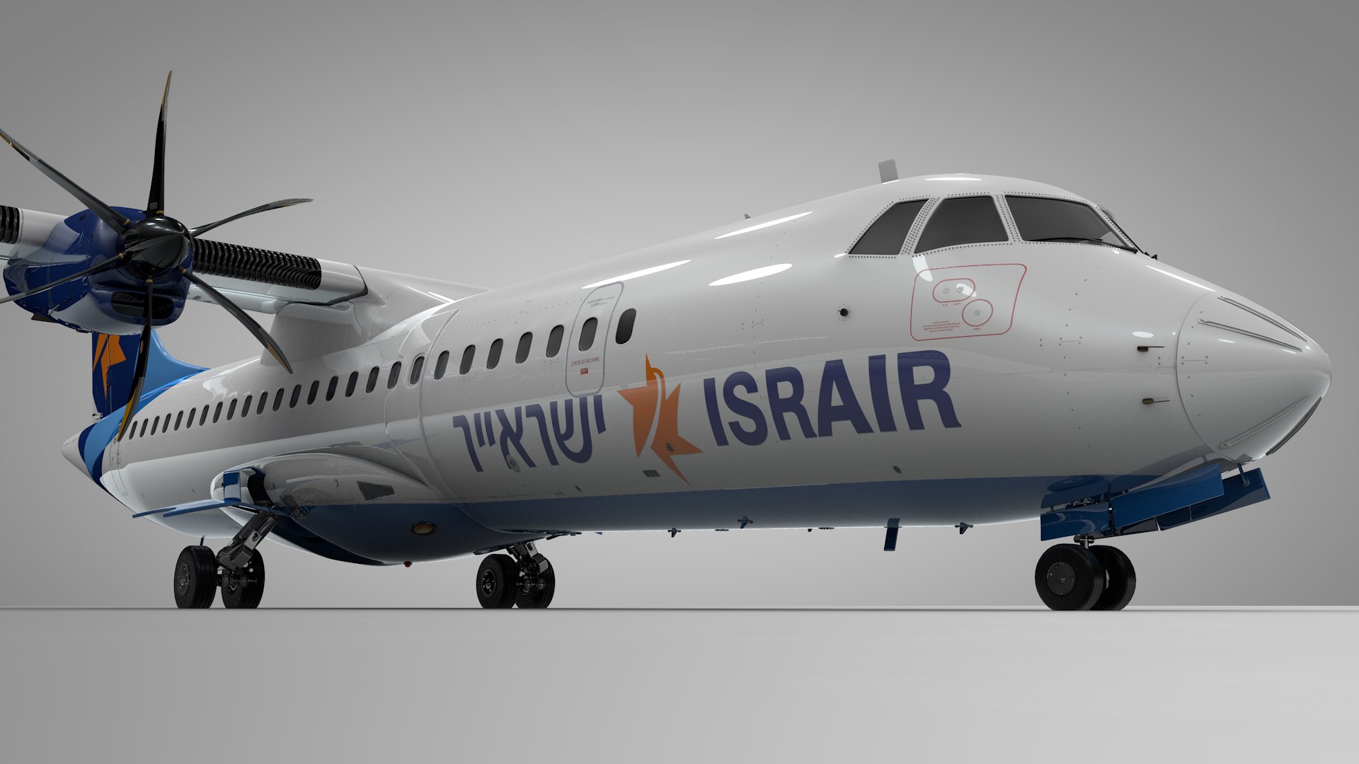 3D Model ATR 72 ISRAIR Airlines L1883 - TurboSquid 2001738