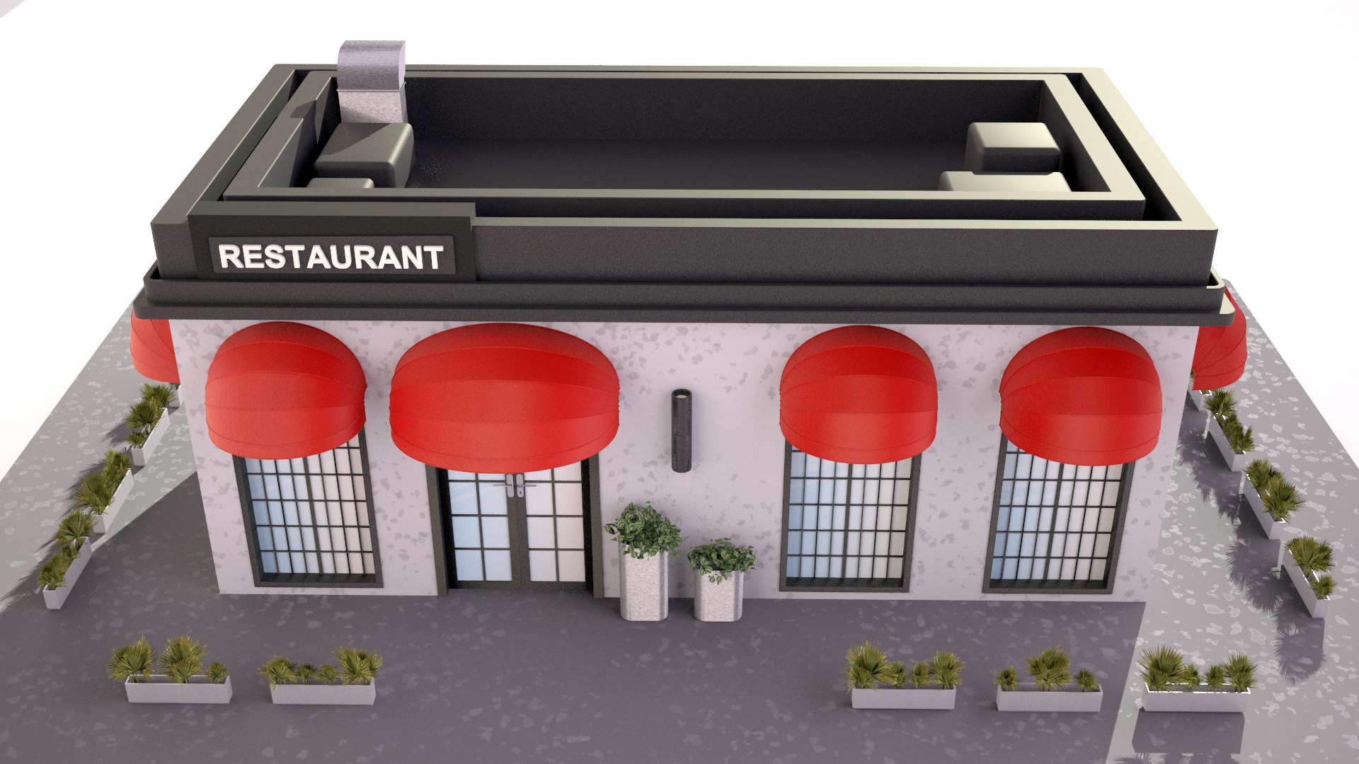 3D Model Restaurant - TurboSquid 2005775