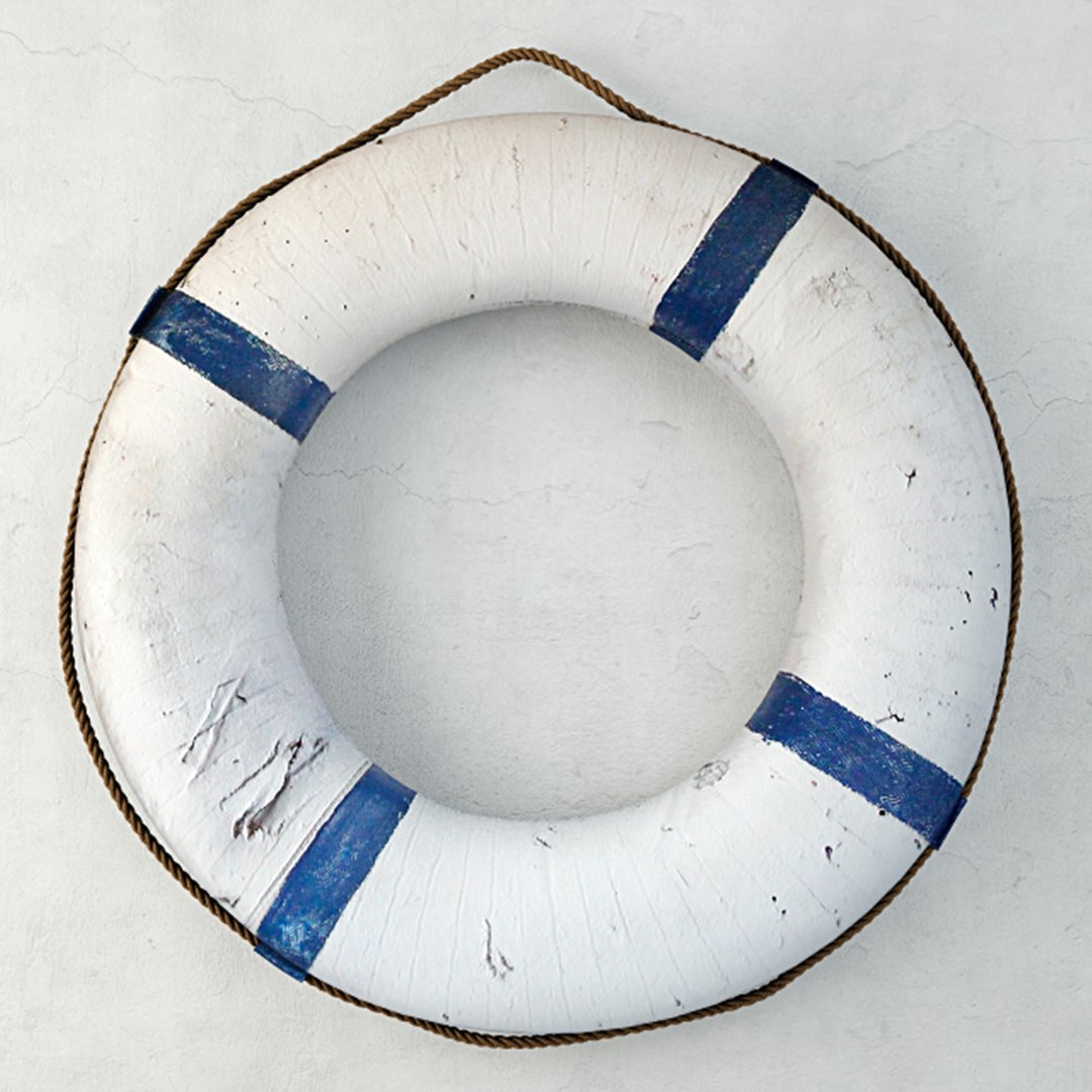 3D Blue White Life Preserver Model - TurboSquid 1203469
