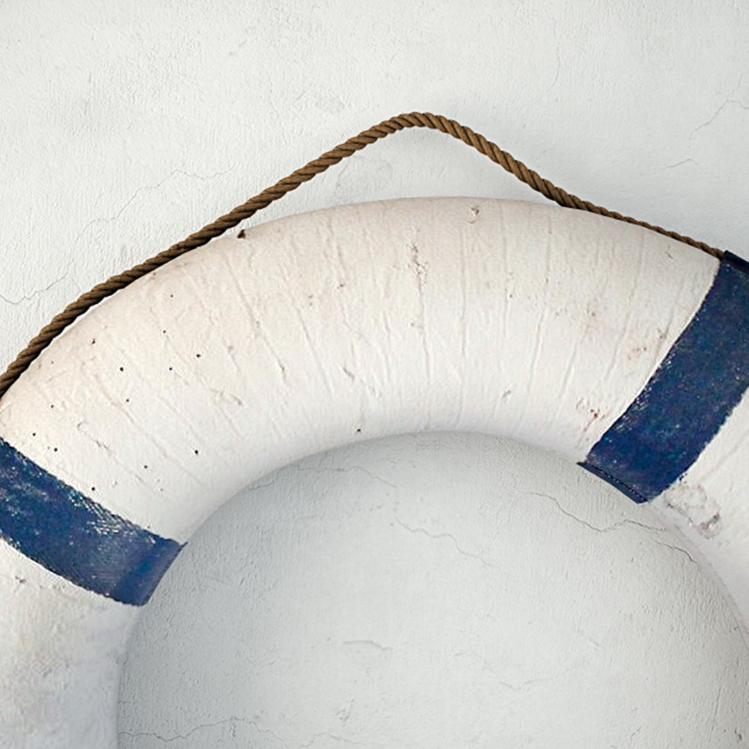 3D Blue White Life Preserver Model - TurboSquid 1203469