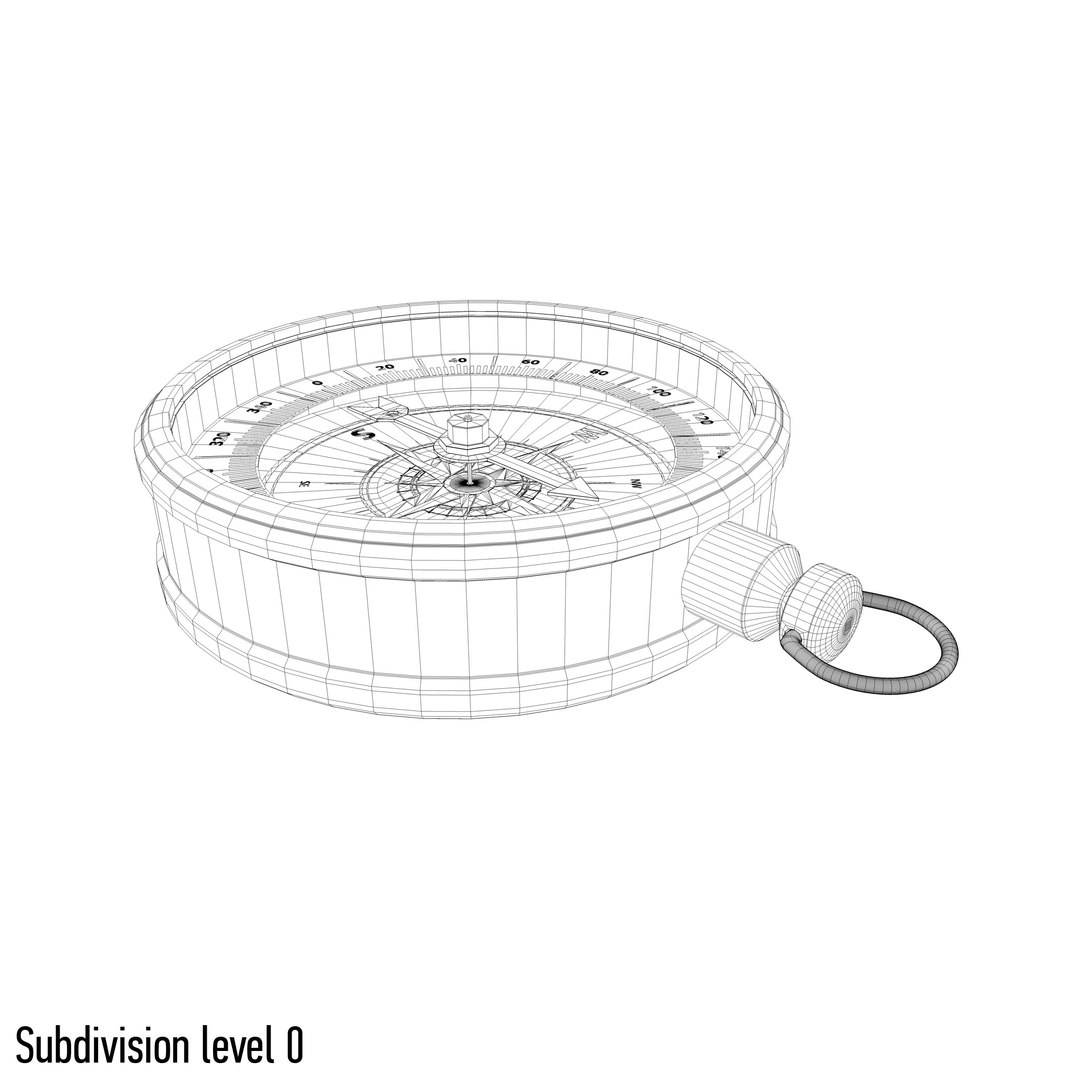 silver compass 3d model