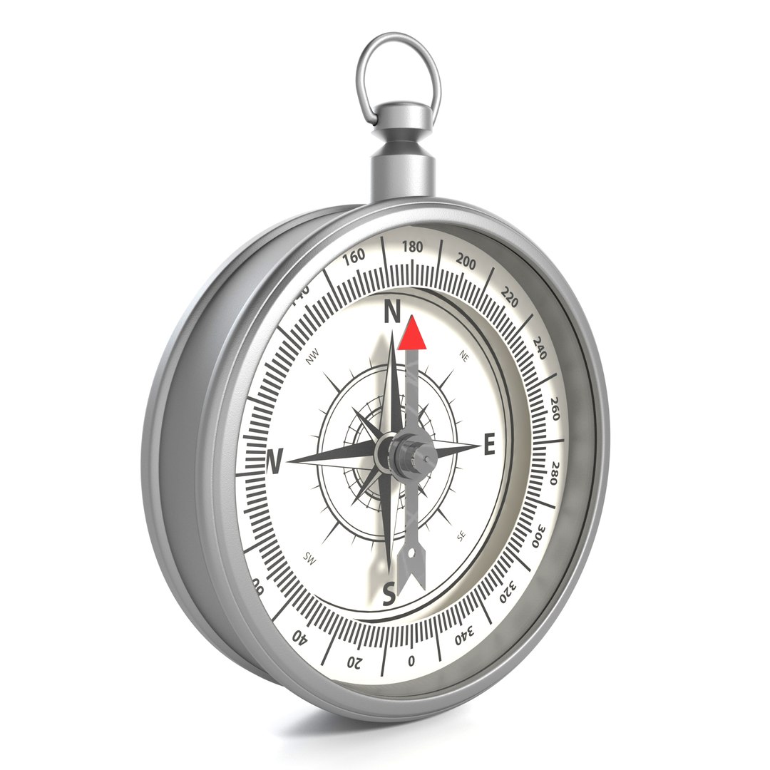 silver compass 3d model