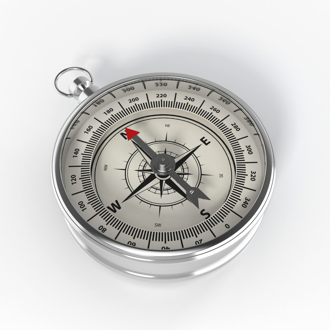 silver compass 3d model