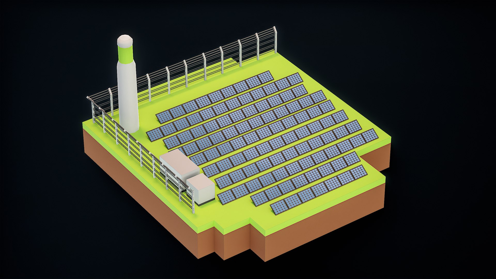 3D Lowpoly Cartoon Solar Power Plant Station PBR Model - TurboSquid 2153847