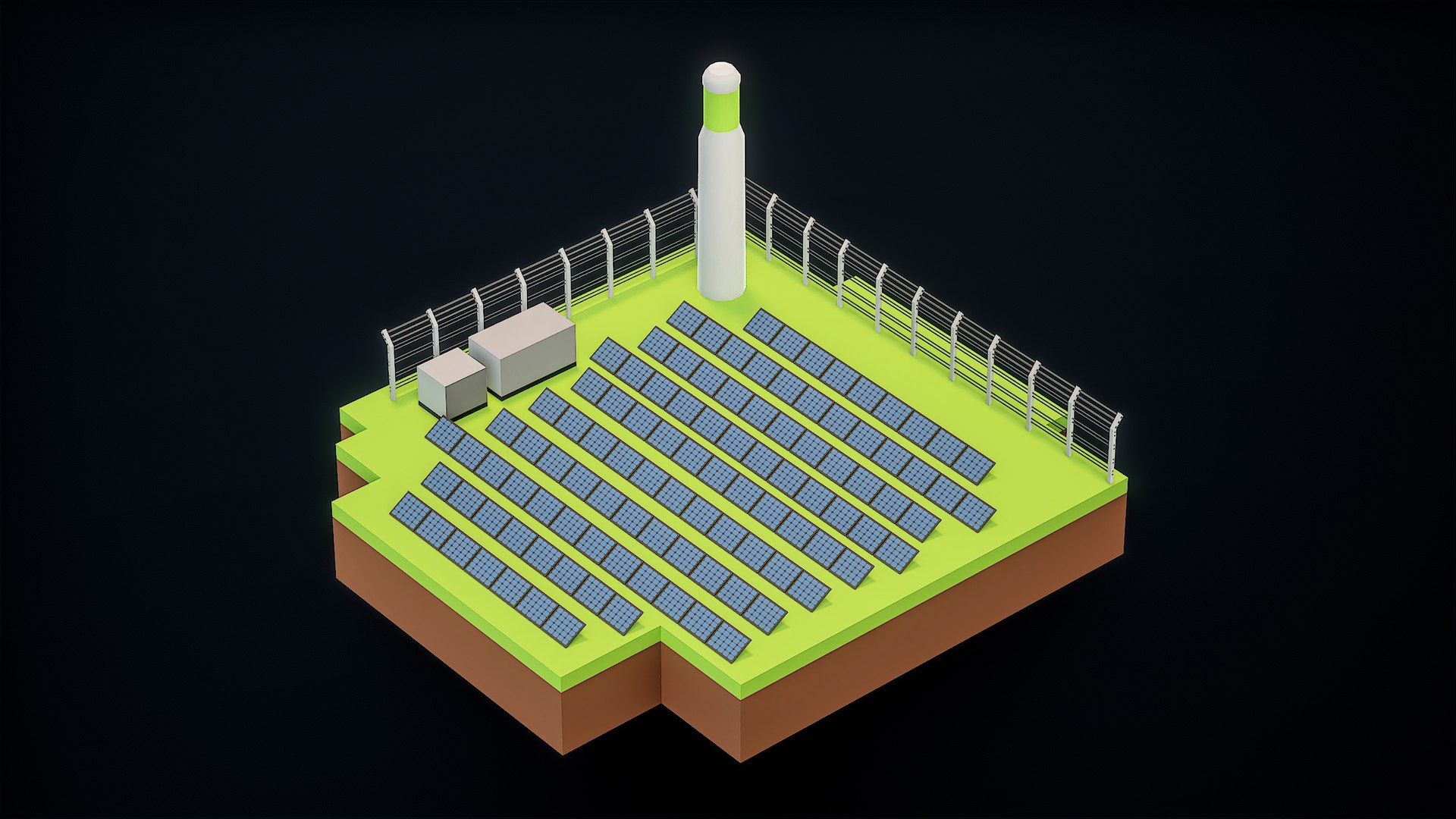 3D Lowpoly Cartoon Solar Power Plant Station PBR Model - TurboSquid 2153847