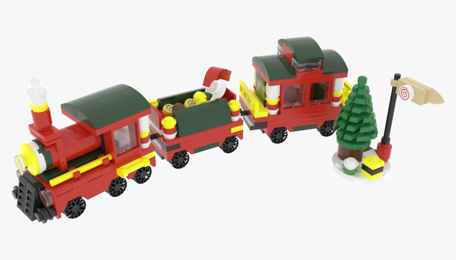3D Lego Christmas Train - TurboSquid 1327518