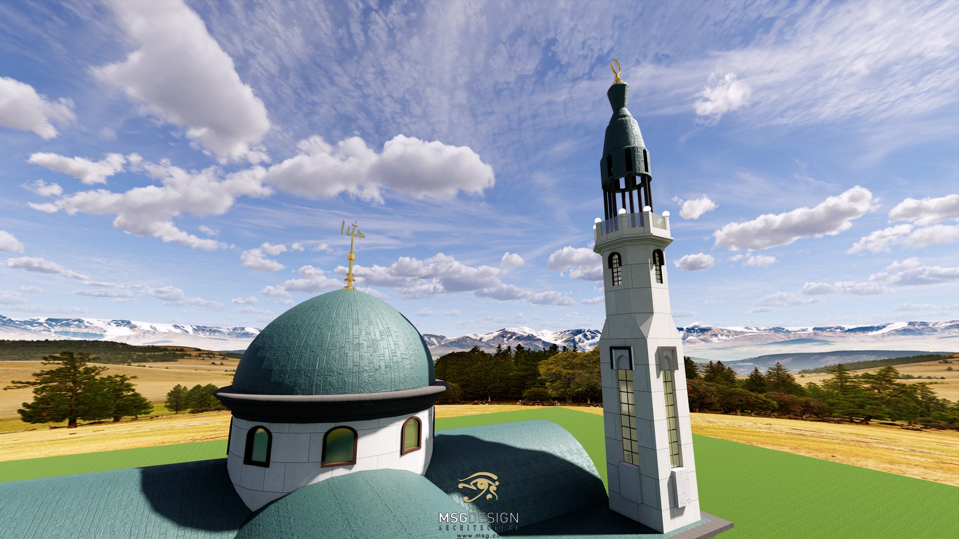 3D Mosque Exterior Design - TurboSquid 2131056