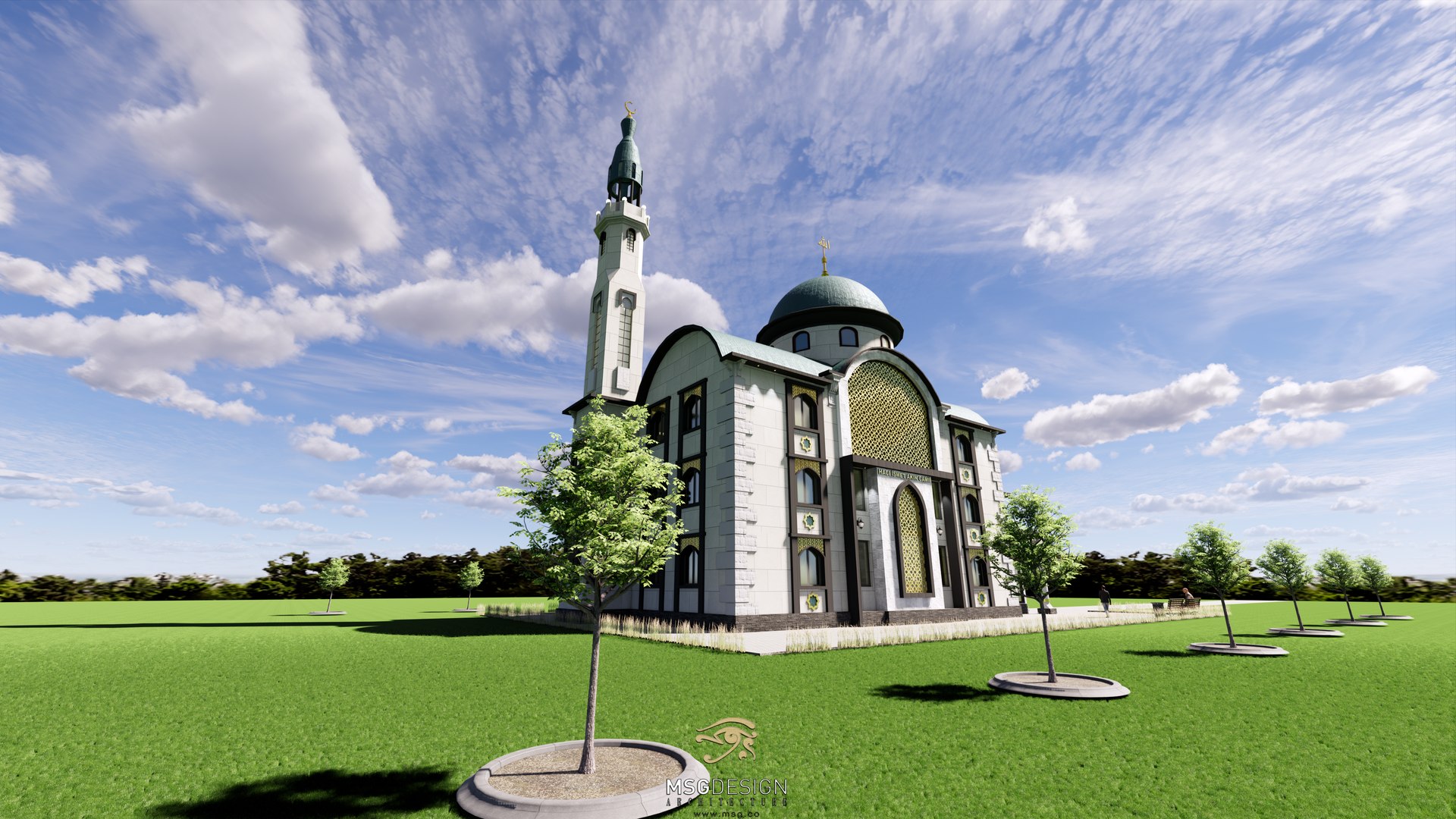 3D Mosque Exterior Design - TurboSquid 2131056