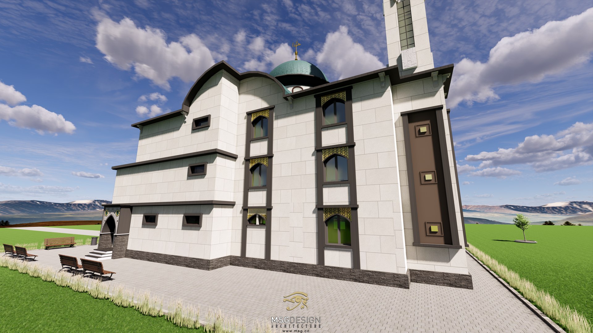 3D Mosque Exterior Design - TurboSquid 2131056