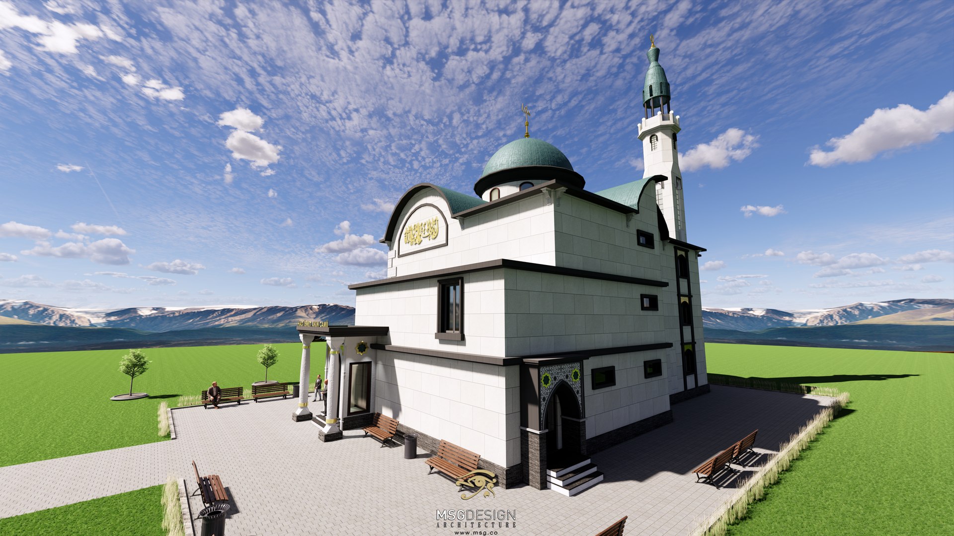 3D Mosque Exterior Design - TurboSquid 2131056