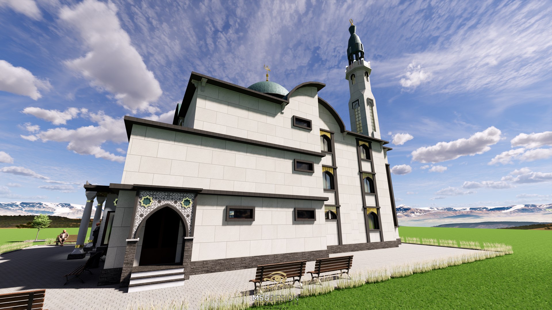 3D Mosque Exterior Design - TurboSquid 2131056