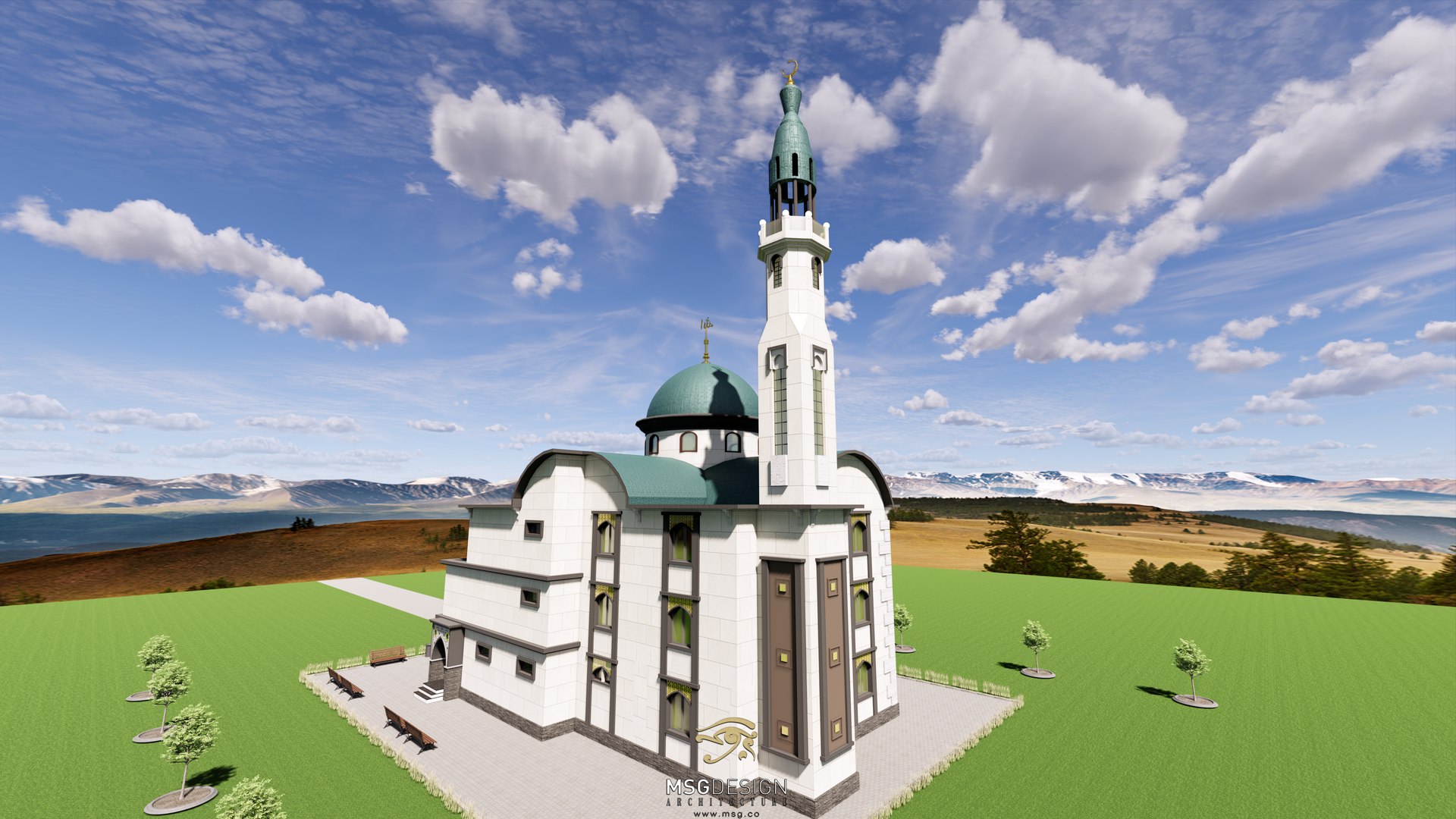 3D Mosque Exterior Design - TurboSquid 2131056