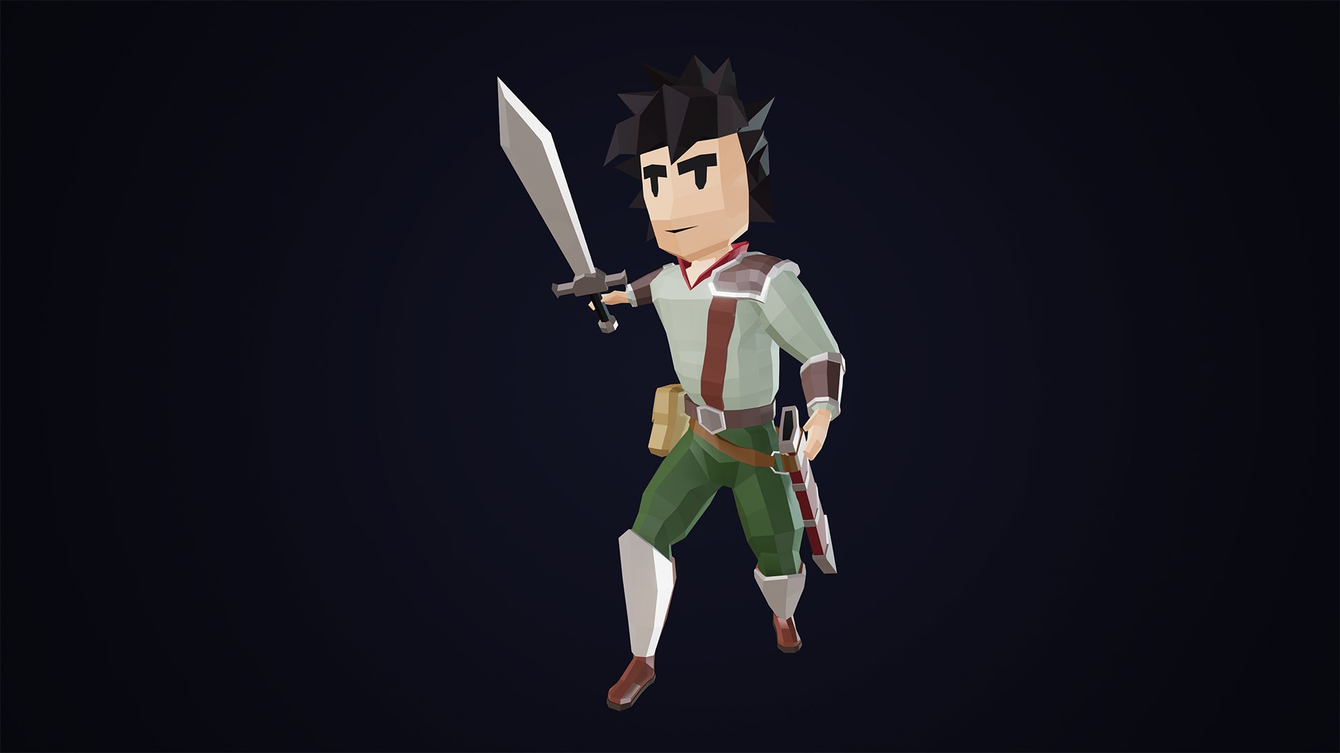 3D Low Poly Fantasy Warrior Model - TurboSquid 1767024