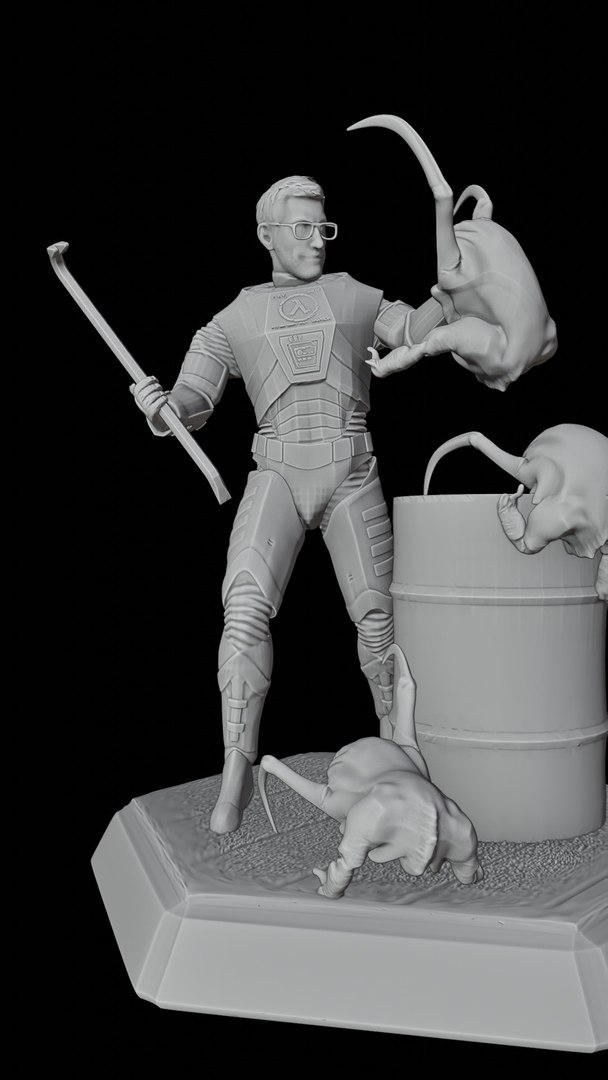 Gordon Freeman Fighting With Headcrabs 3D Model - TurboSquid 2412884