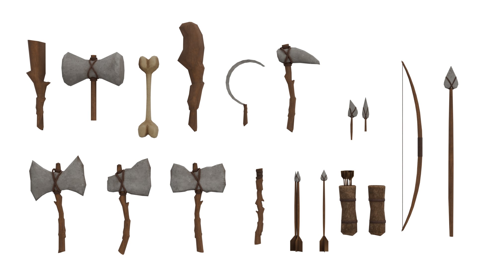 3D Model Primitive Weapons Pack Ultimate Bundle - TurboSquid 2267541