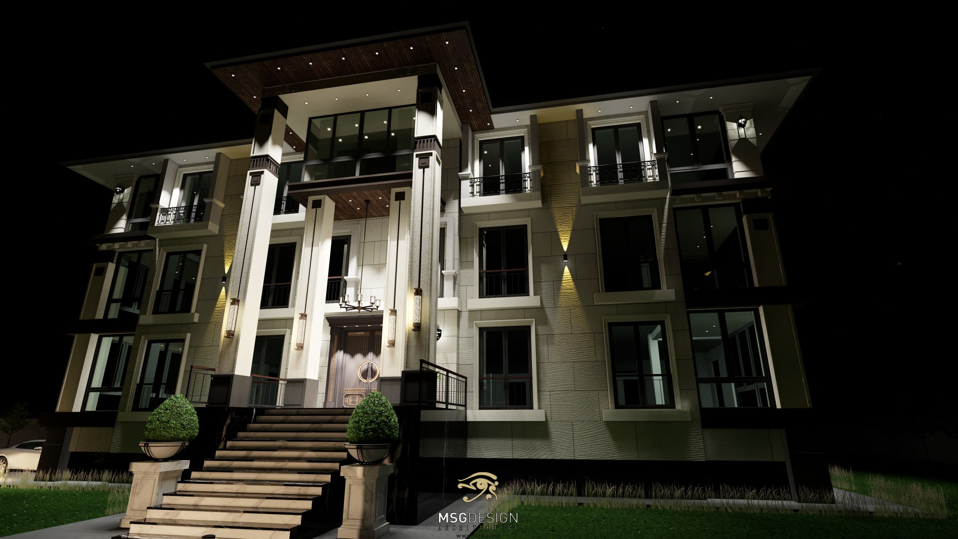 3D Mansion Facade Exterior Design Model - TurboSquid 2131090