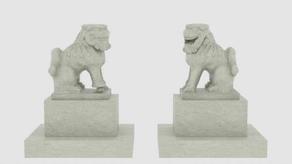 Komainu - Japanese Shinto Temple Stone Guard Dogs 3D 모델 - TurboSquid ...