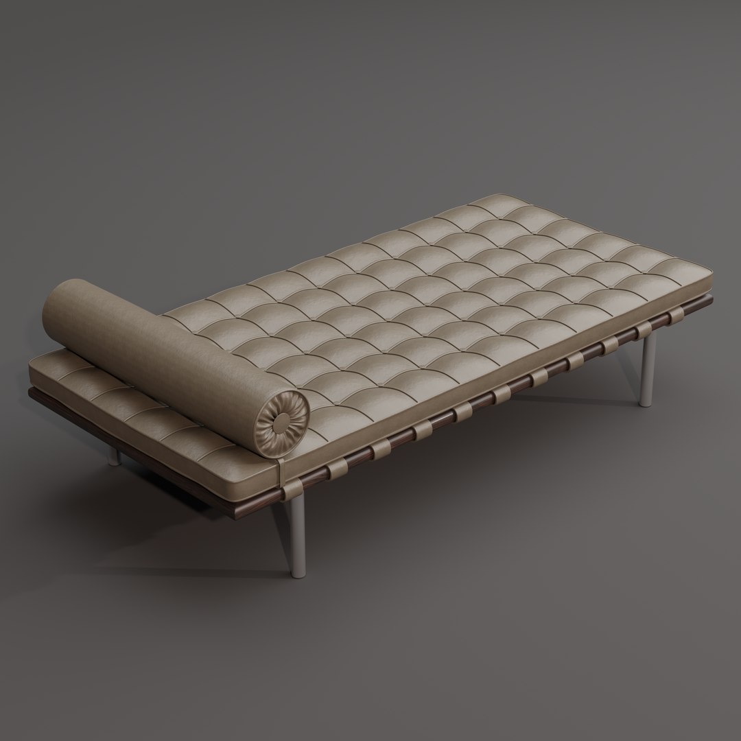 Barcelona Chair Daybed 3D Model - TurboSquid 2150111