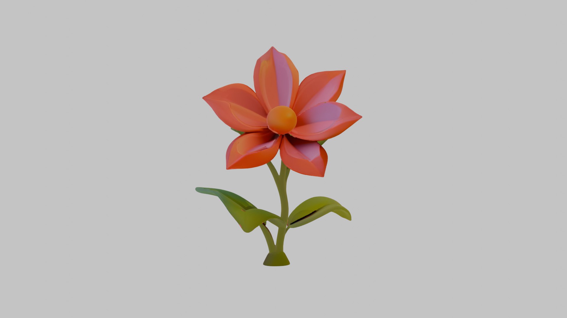 Red Flower Cartoon Style 3D Model - TurboSquid 2346783