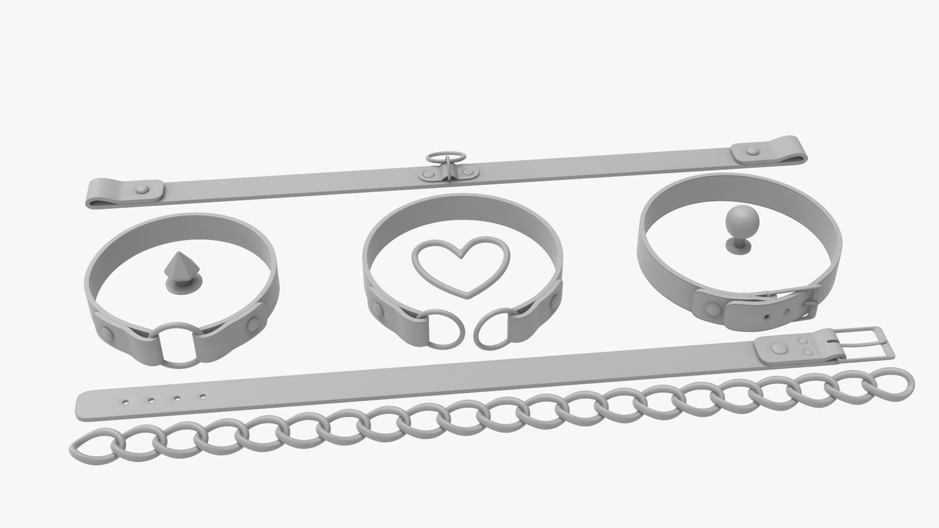 3D Model Choker Necklaces Kit - TurboSquid 1556837