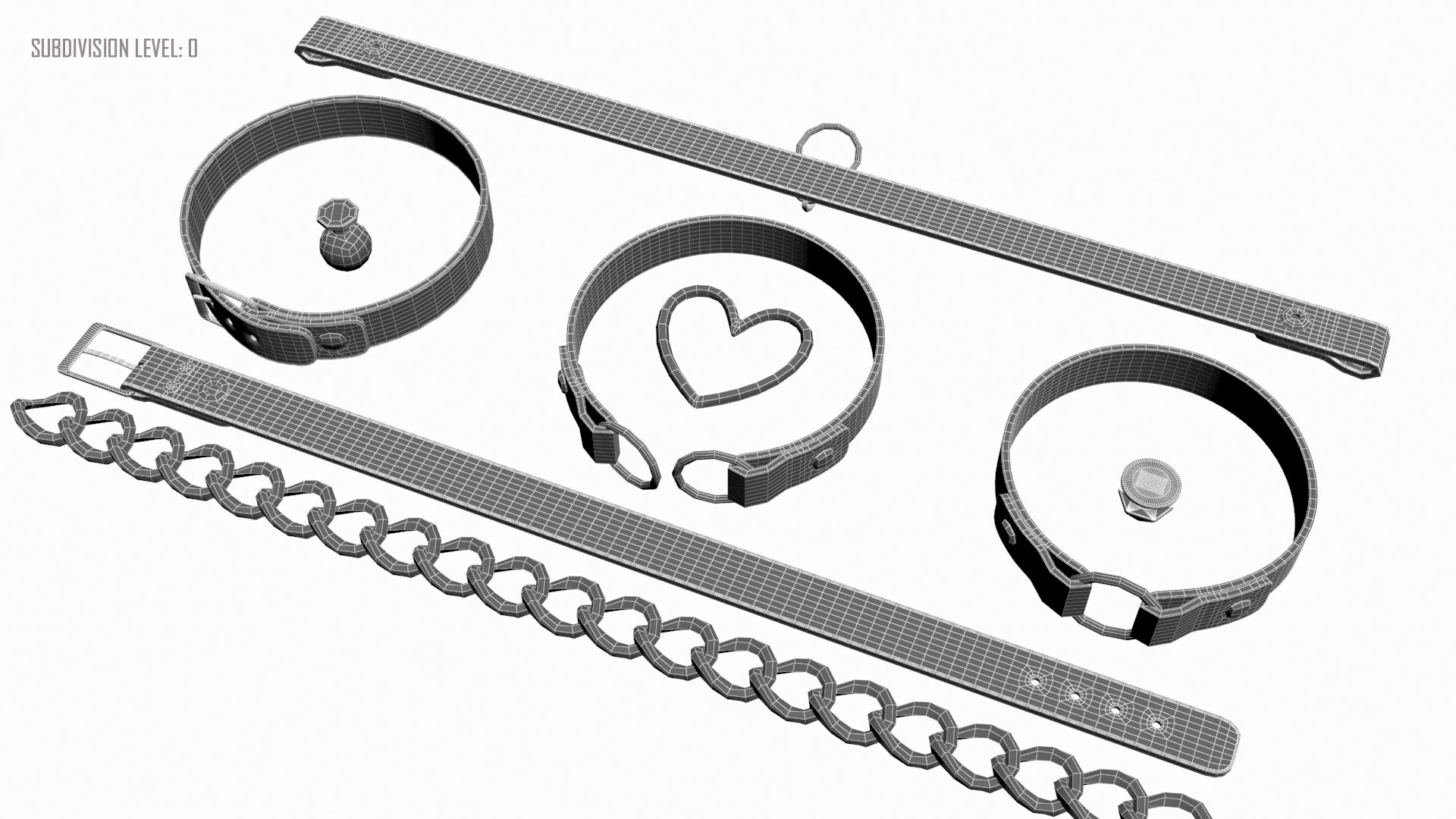 3D Model Choker Necklaces Kit - TurboSquid 1556837