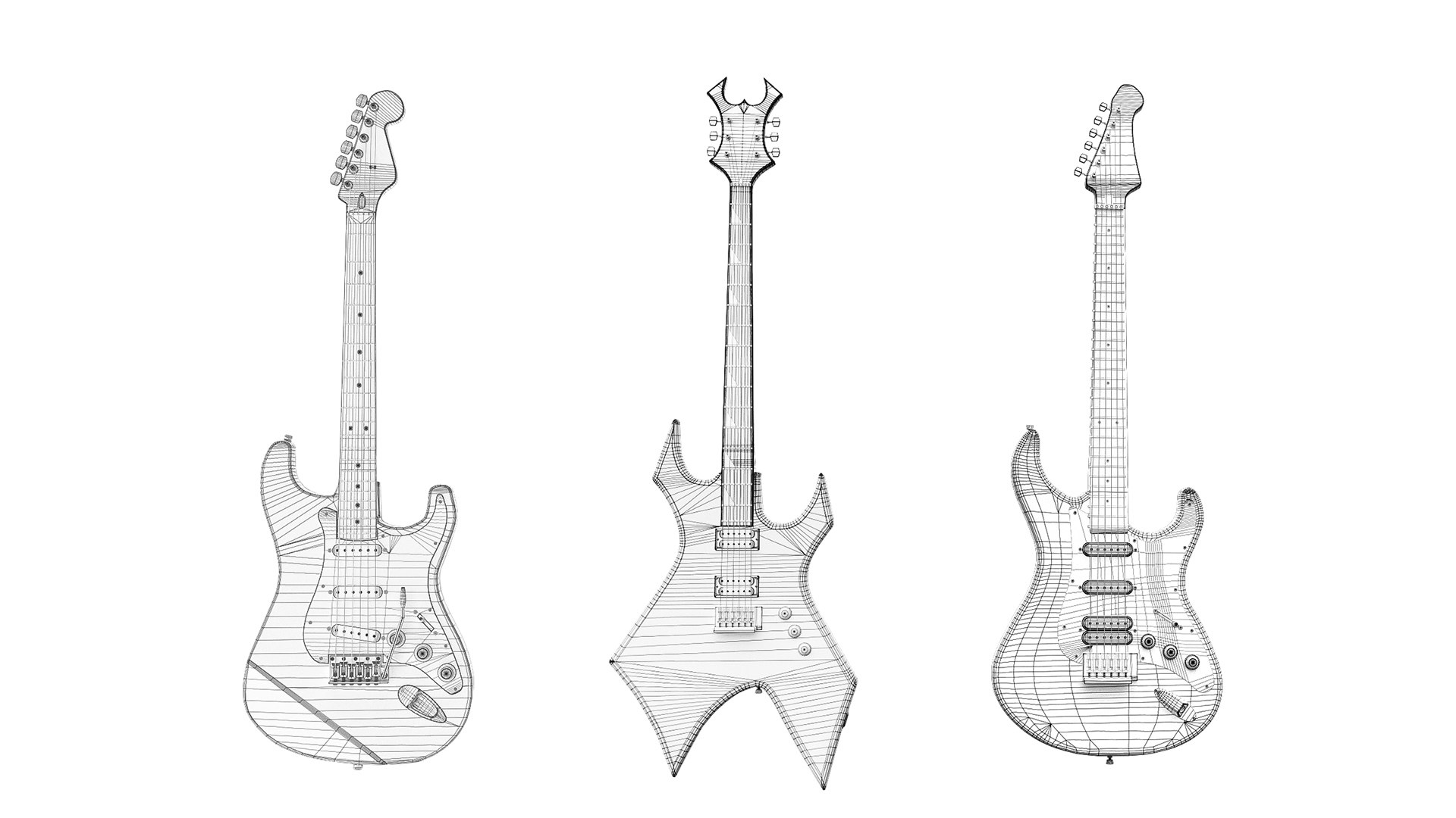 3D Electric Guitar Collection Model - TurboSquid 1895448