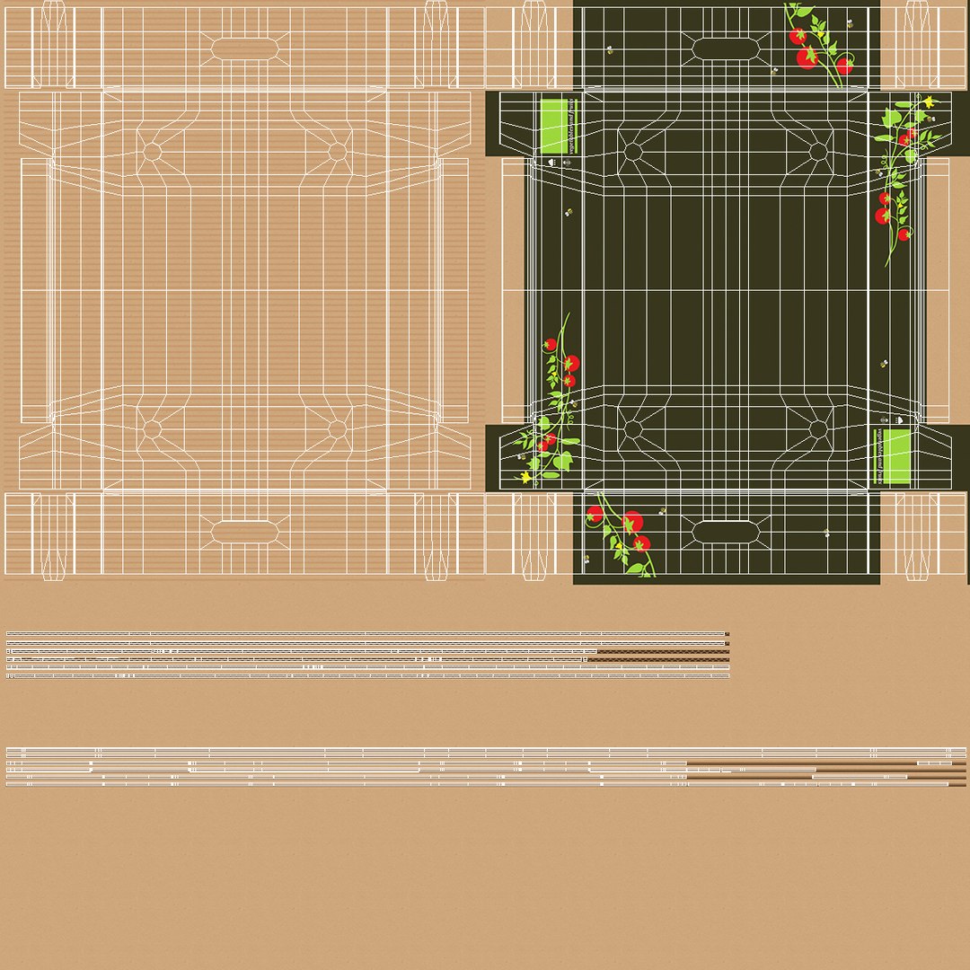 Cardboard Fruit Tray Box With Print 3D Model - TurboSquid 1788030