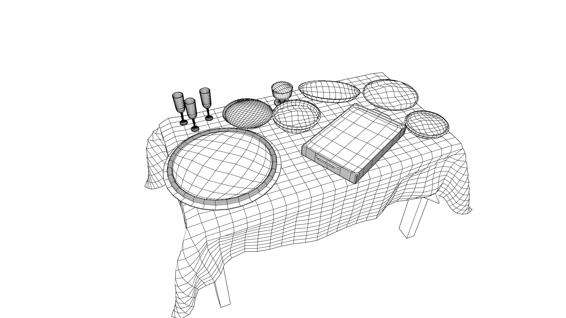 Family Lunch Table - Pack Of 11 Models - Low Poly 3D Model - TurboSquid ...
