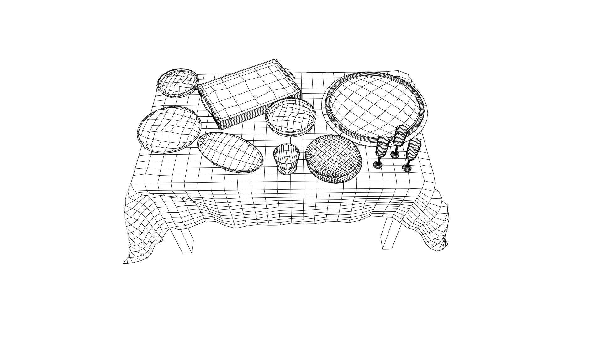 Family Lunch Table - Pack Of 11 Models - Low Poly 3D Model - TurboSquid ...
