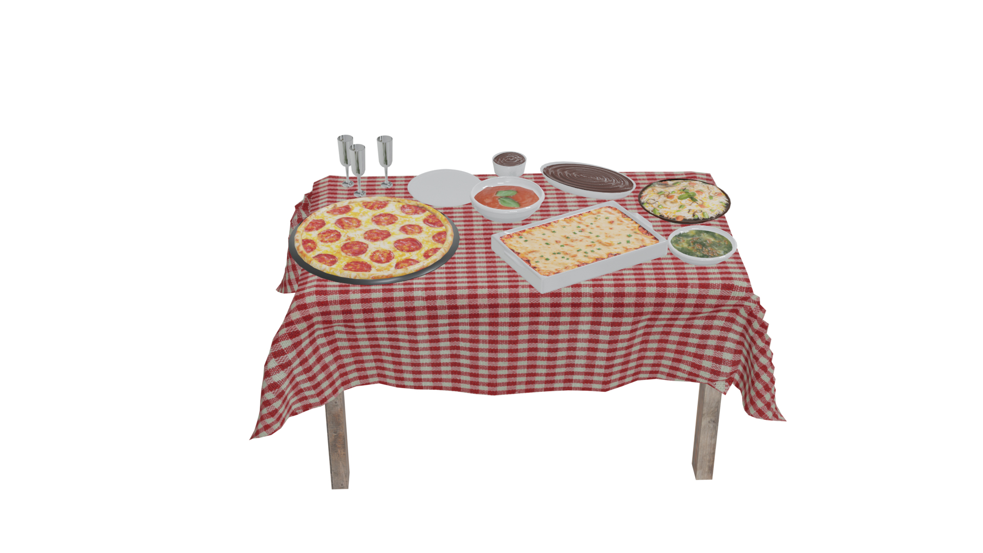 Family Lunch Table - Pack Of 11 Models - Low Poly 3D Model - TurboSquid ...