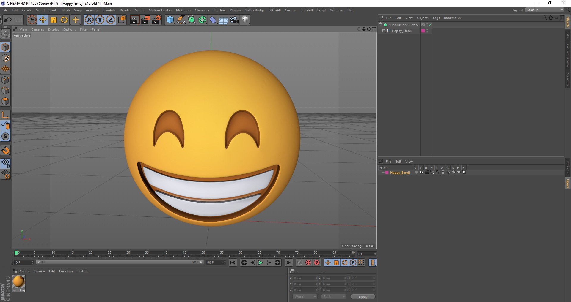 Happy emoji 3D model - TurboSquid 1530479