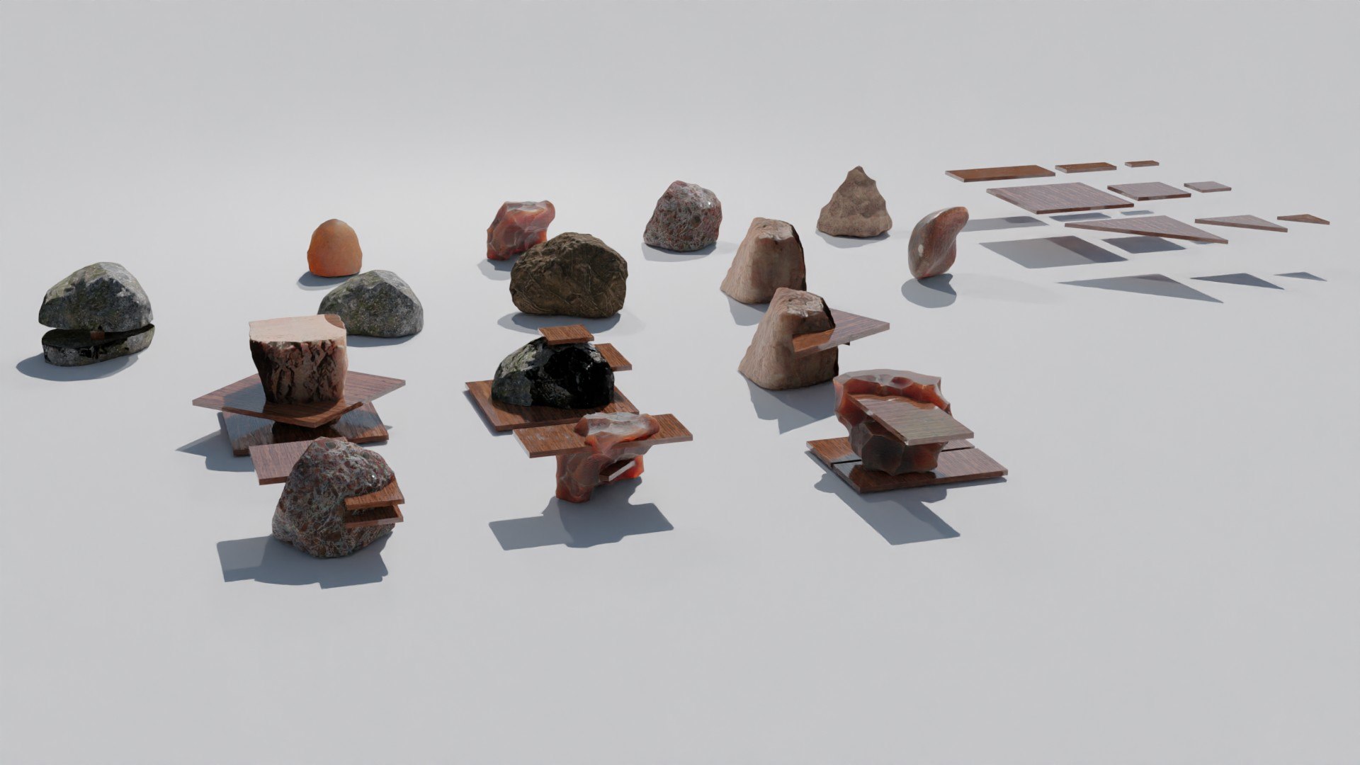 3D Model Natural Rock Coffee Table Sculpture Design Or Outdoor Chair ...