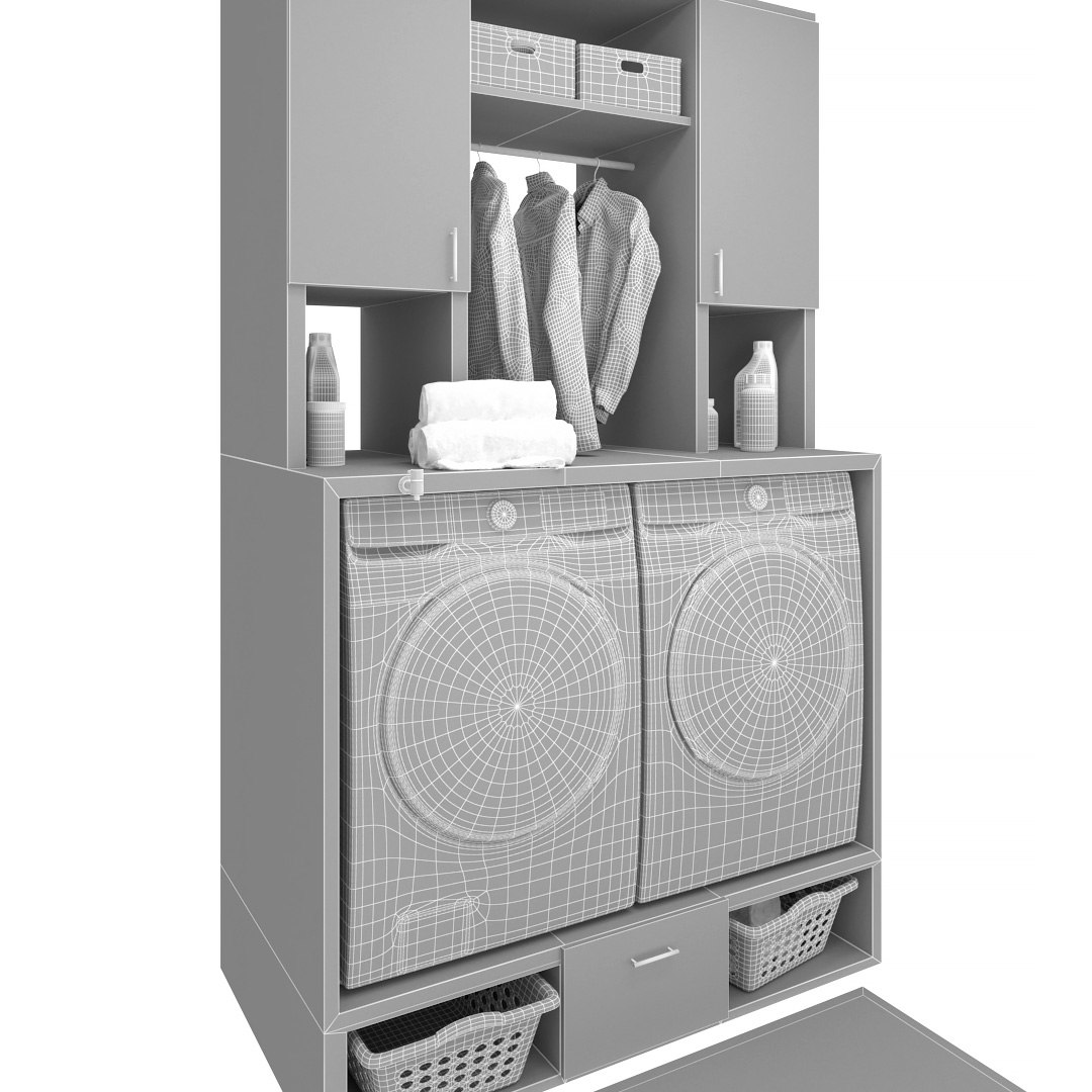 3D Compact Laundry Model - TurboSquid 1492396