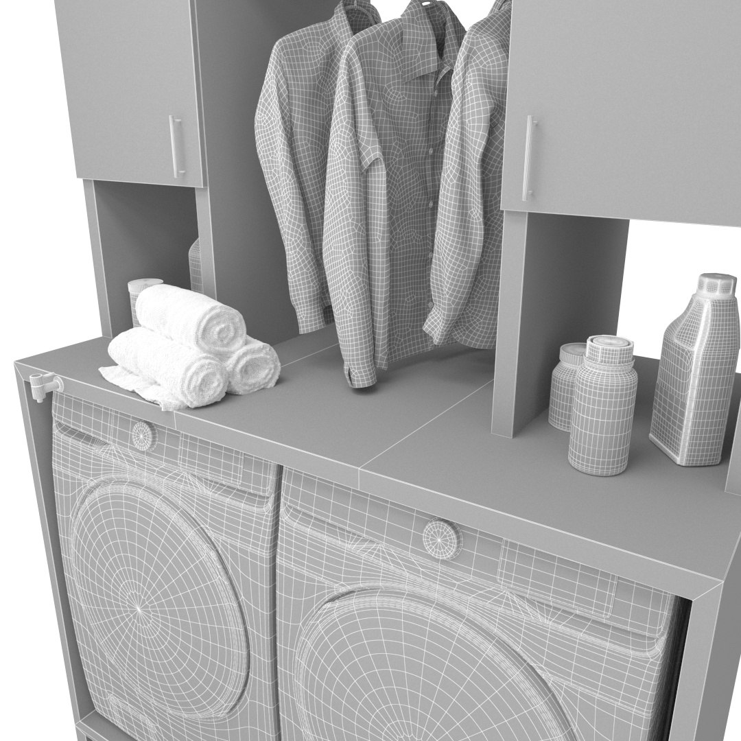 3D Compact Laundry Model - TurboSquid 1492396