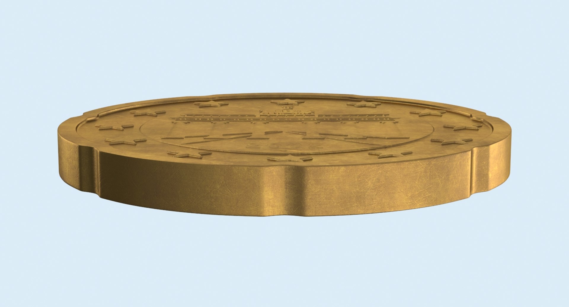 20 cent euro coin 3d ma